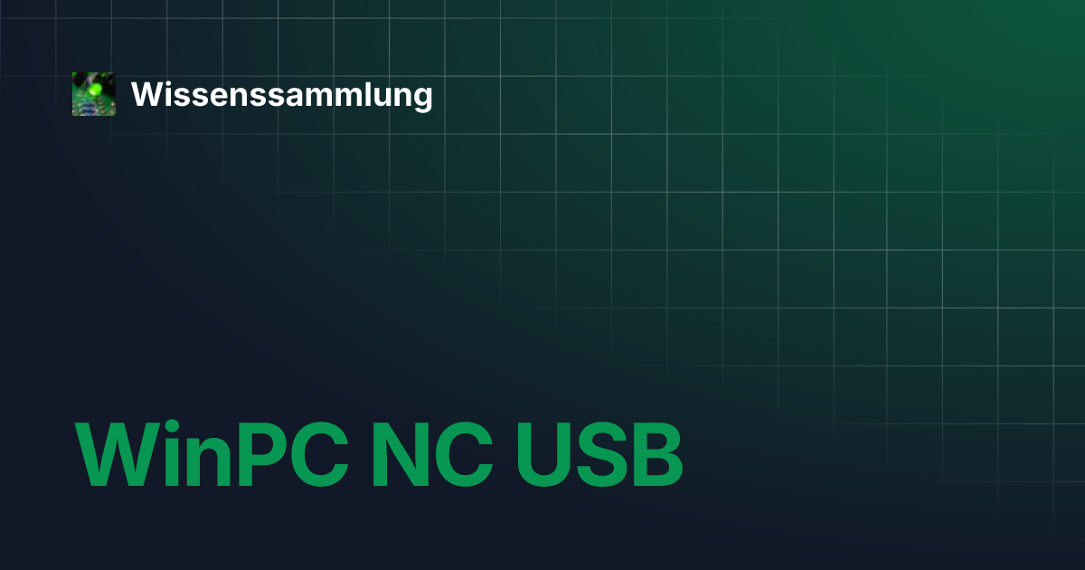 WinPC NC USB | Wissenssammlung